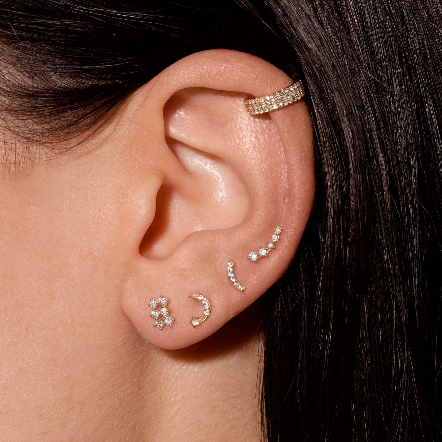 Diamond studs for upper ear store