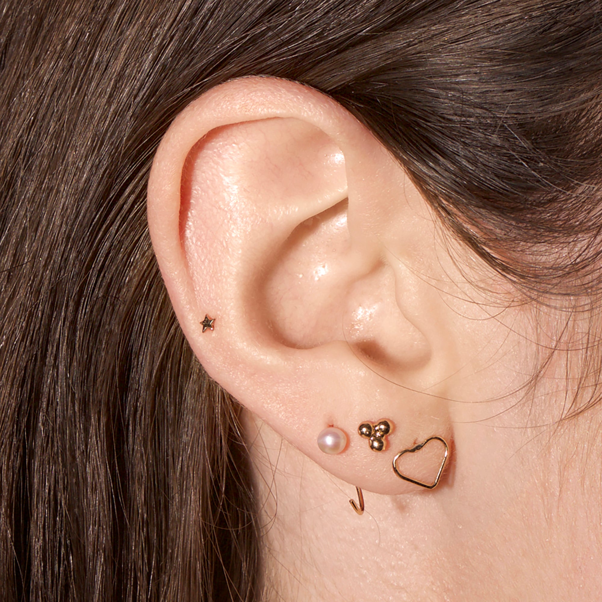 Gold Open Heart Stud