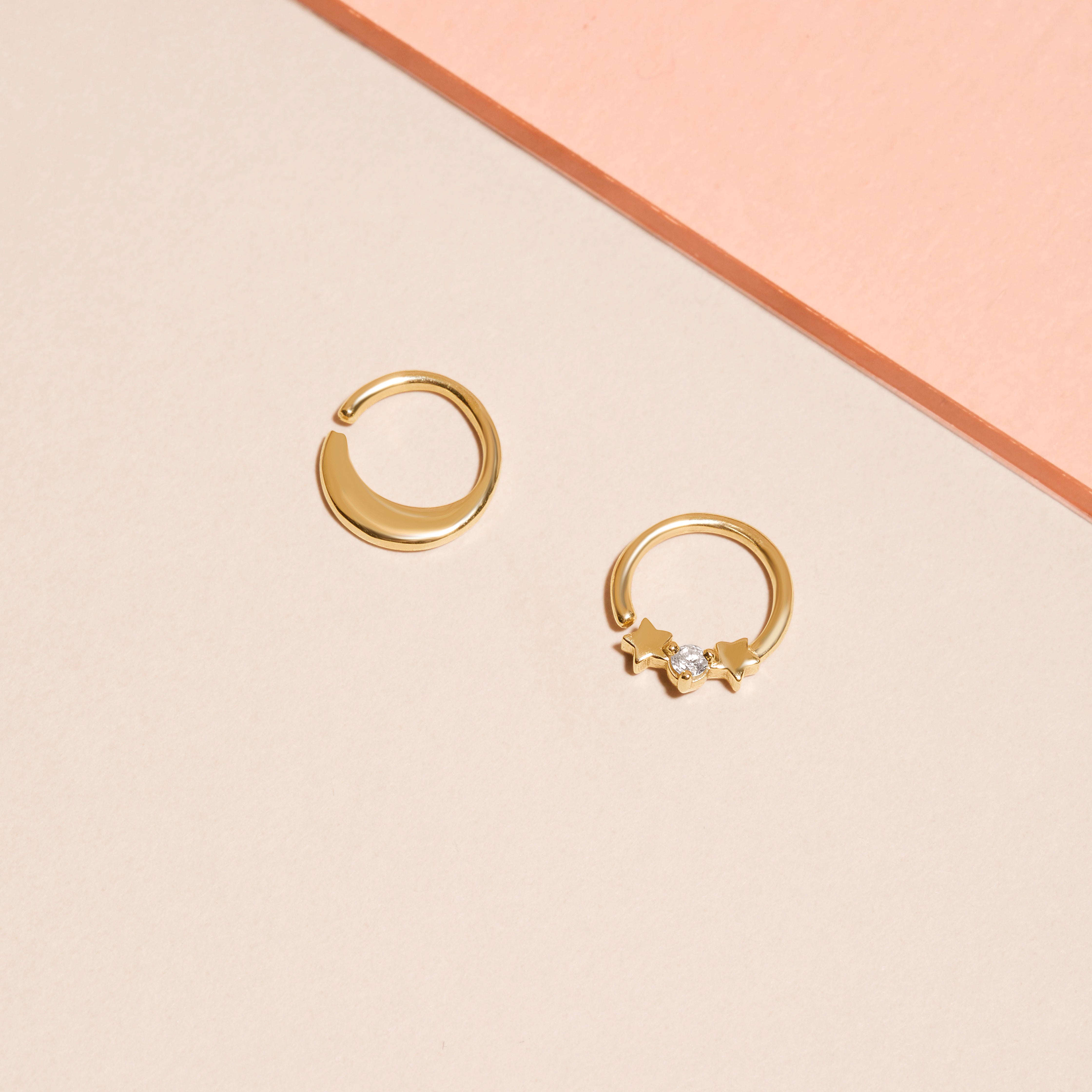 Saturn Fixed Hoop Earring – STONE AND STRAND