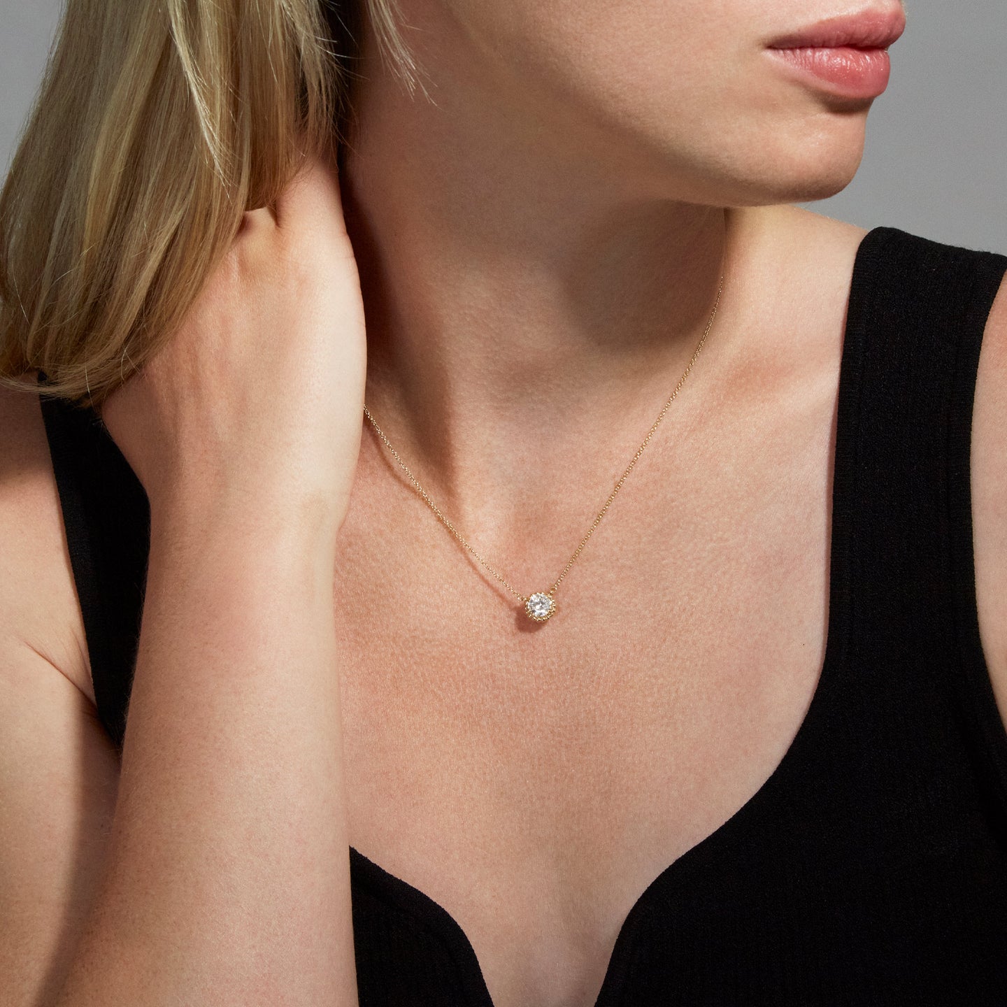 1CTW LAB-Created Diamond Candy Solitaire Necklace – STONE AND STRAND