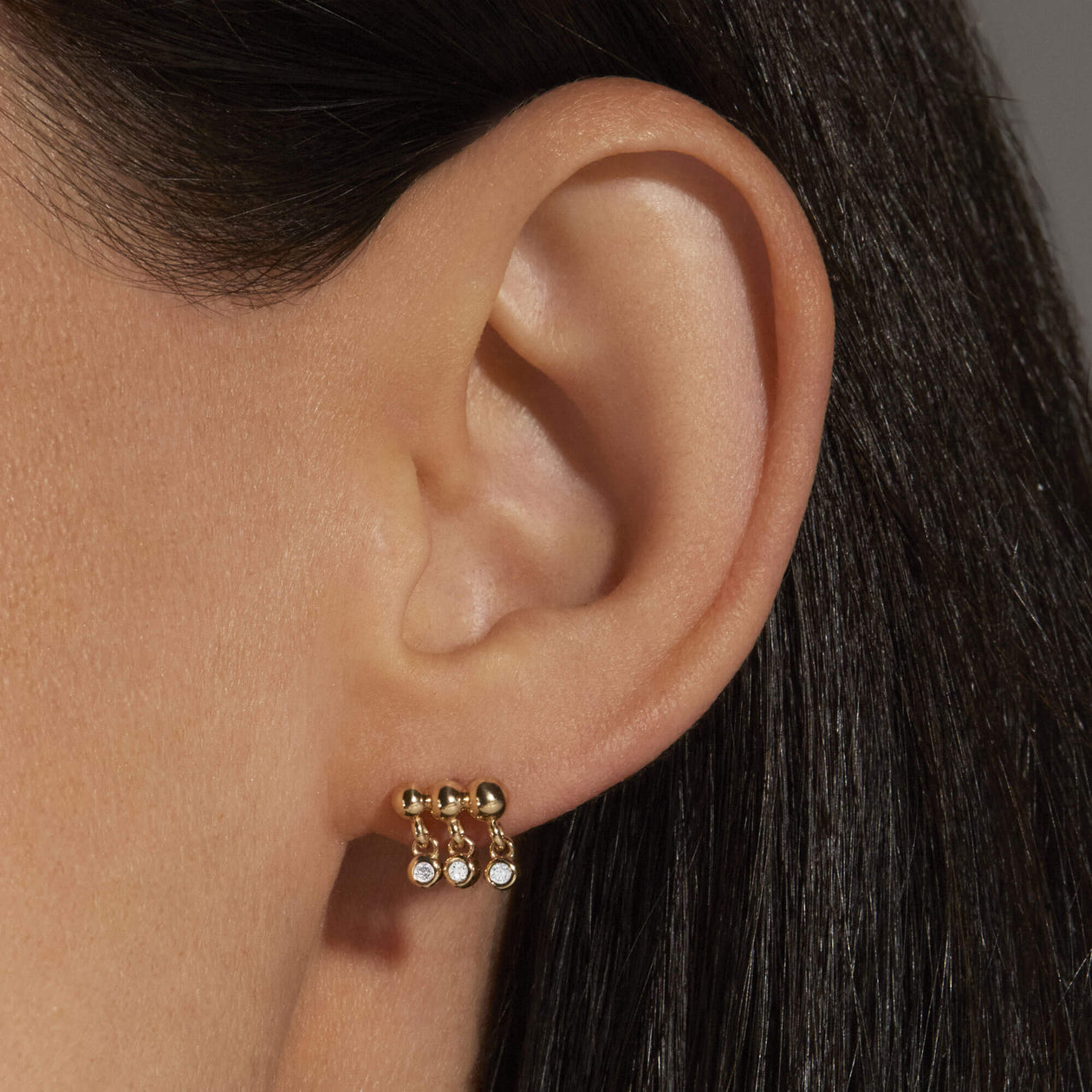 Bedazzle Diamond Trio Stud – STONE AND STRAND