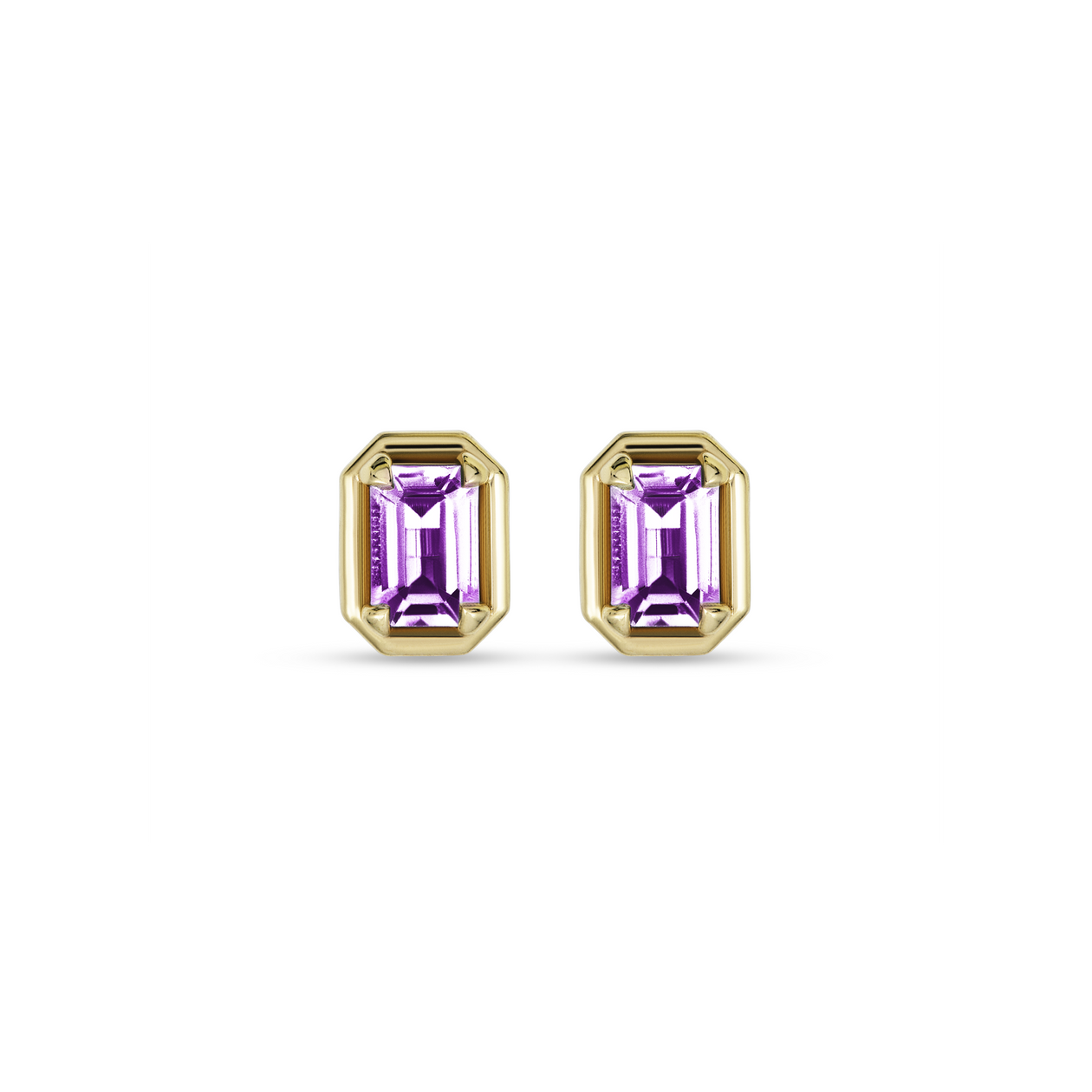 Birthstone Emerald Cut Bonbon Studs – STONE AND STRAND