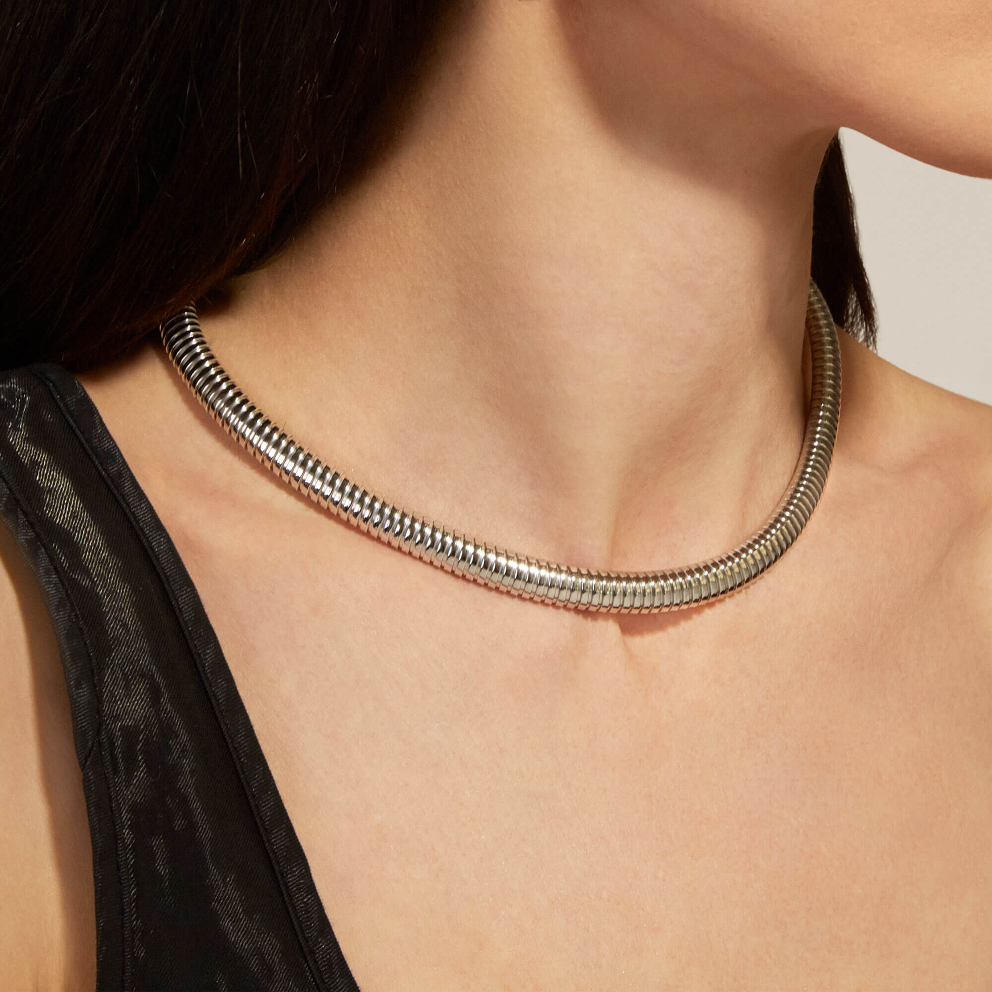 Coil Royale Silver Collar – STONE AND STRAND