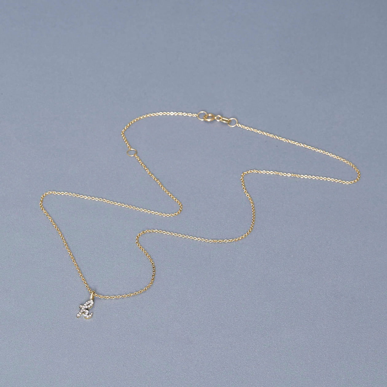 Diamond Cursive Initial Necklace – STONE AND STRAND