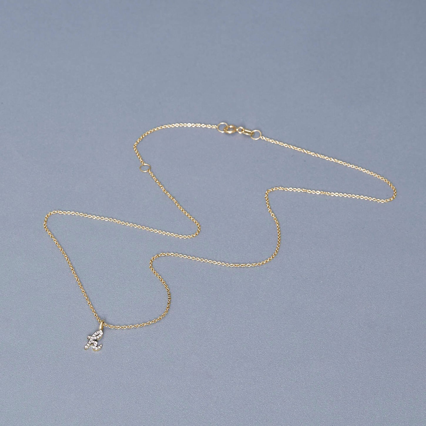 Diamond Cursive Initial Necklace – STONE AND STRAND