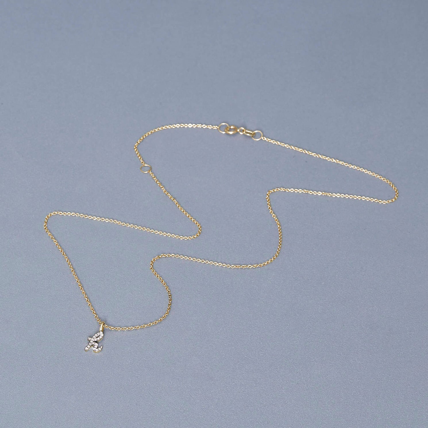 Diamond Cursive Initial Necklace – STONE AND STRAND
