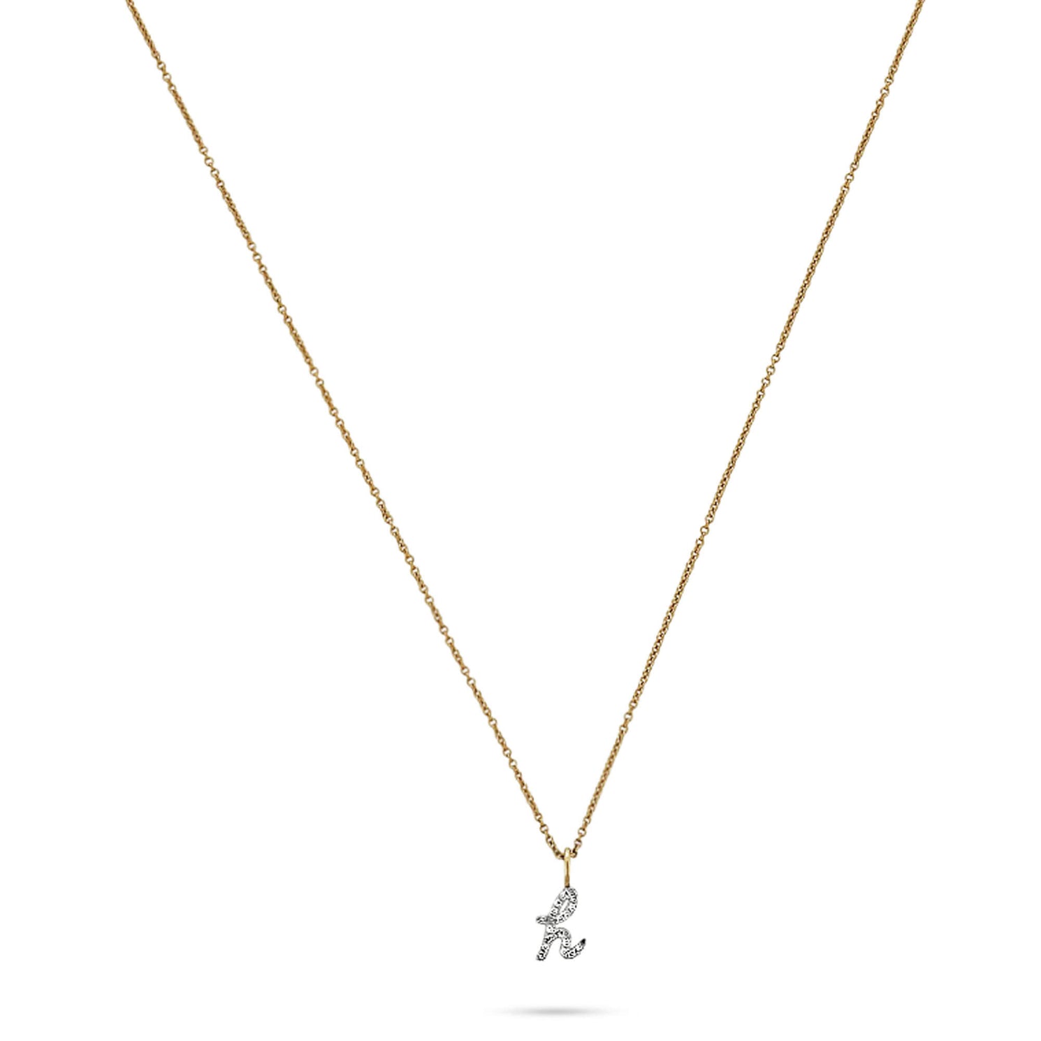 Diamond Cursive Initial Necklace – STONE AND STRAND