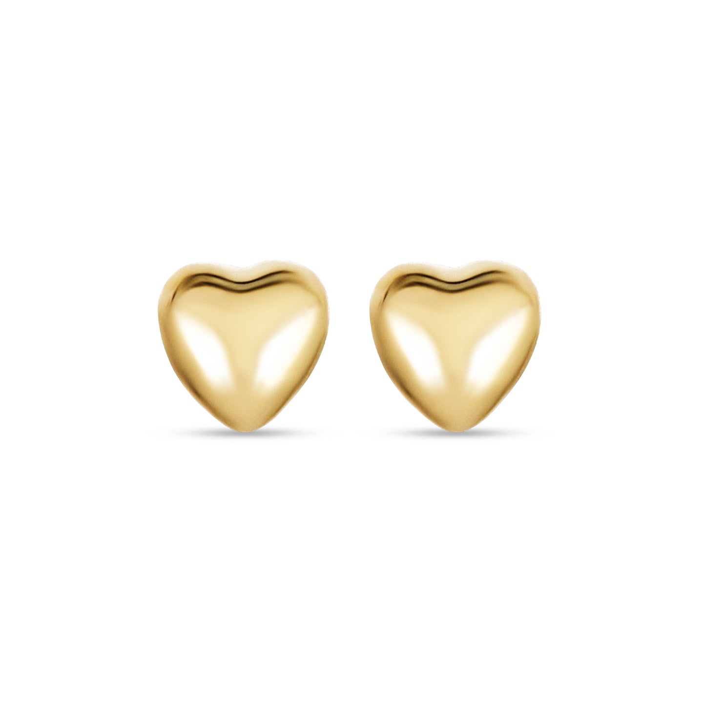 Mini Gold Puff Heart Stud Earrings – STONE AND STRAND