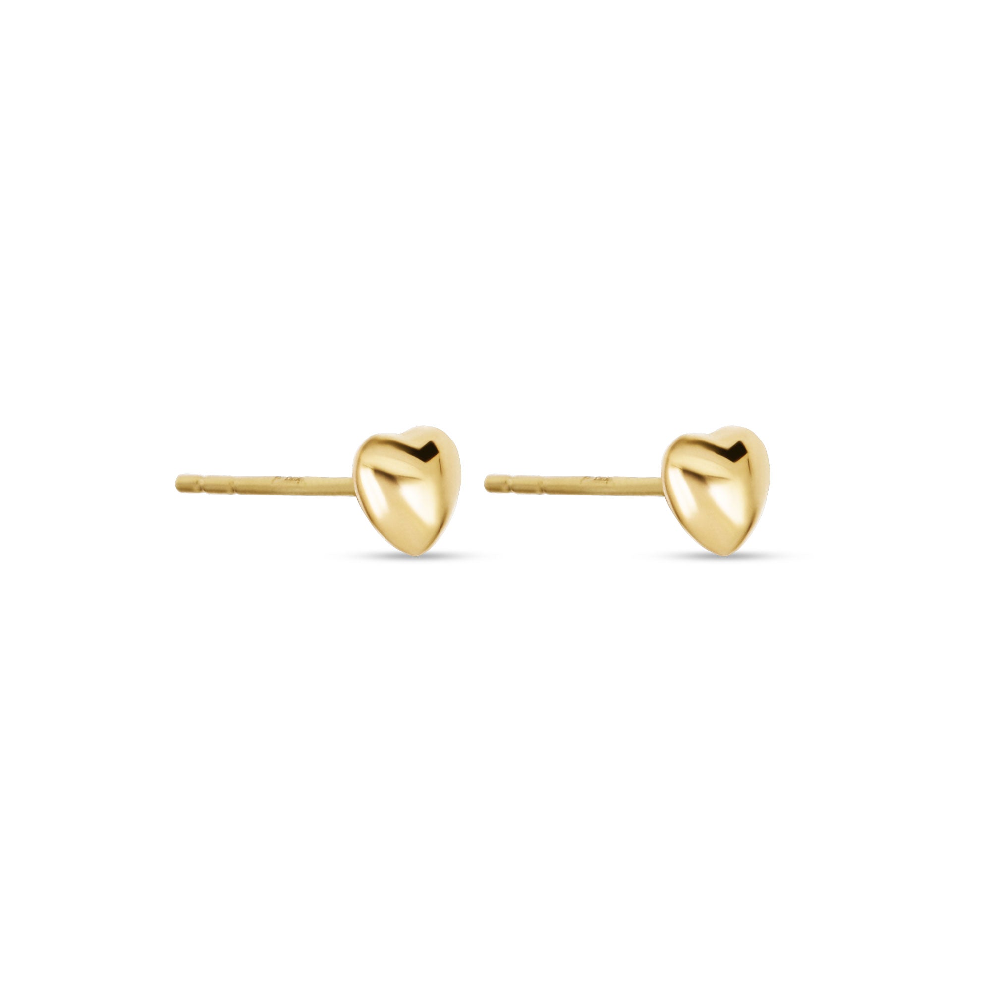 Mini Gold Puff Heart Stud Earrings – STONE AND STRAND