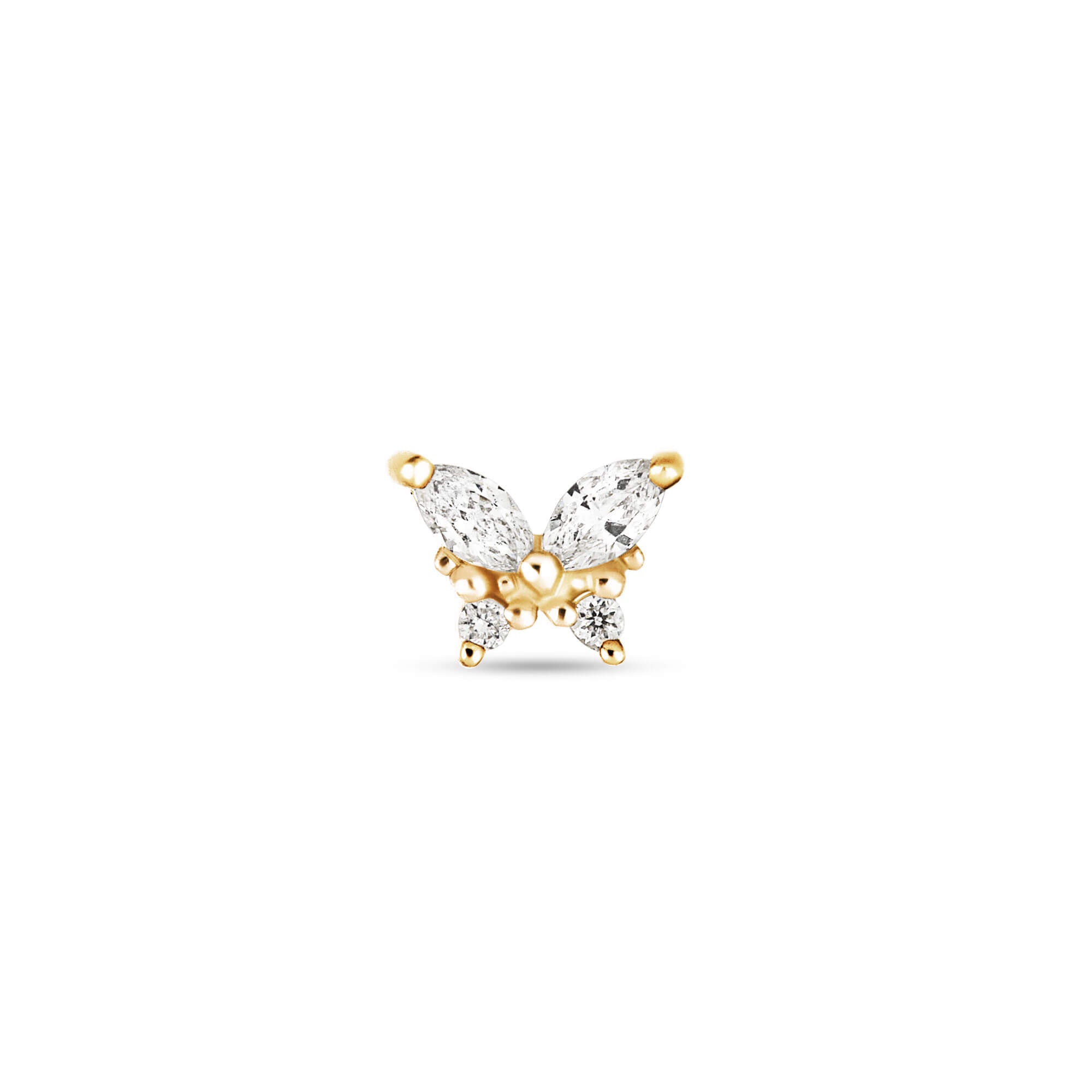 LAB-Created Diamond Butterfly Push Pin Flat Back – STONE AND STRAND