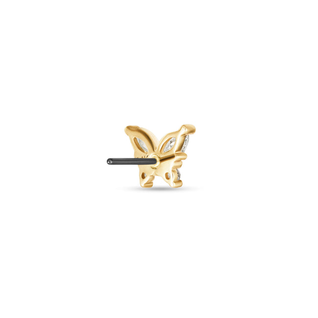 LAB-Created Diamond Butterfly Push Pin Flat Back – STONE AND STRAND