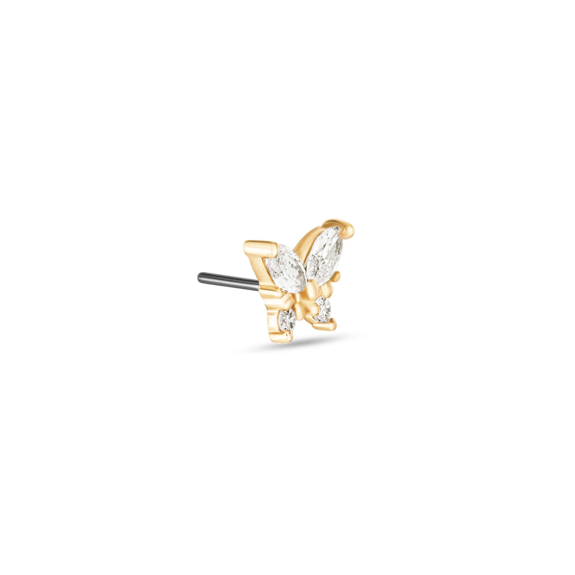 LAB-Created Diamond Butterfly Push Pin Flat Back – STONE AND STRAND