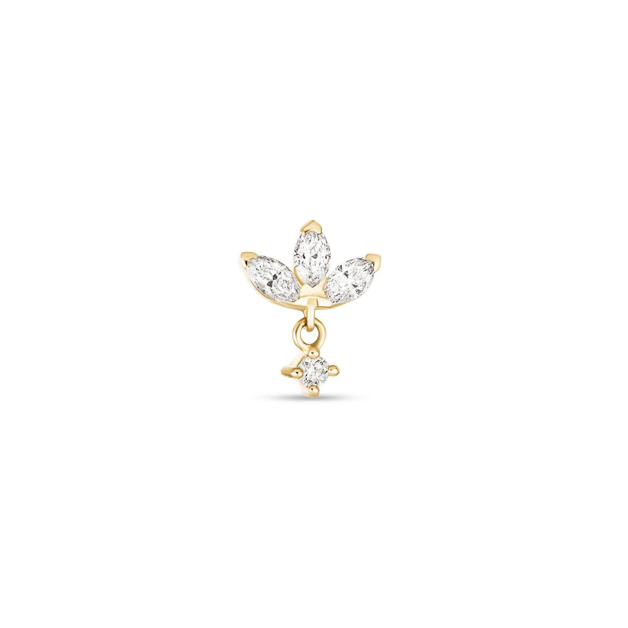 LAB-Created Diamond Fleur Push Pin Flat Back – STONE AND STRAND