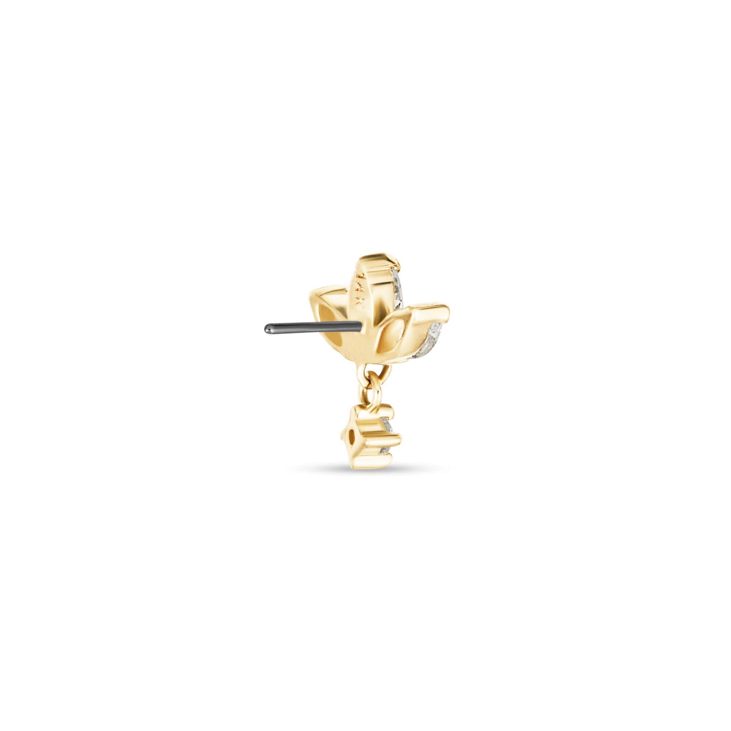 LAB-Created Diamond Fleur Push Pin Flat Back – STONE AND STRAND