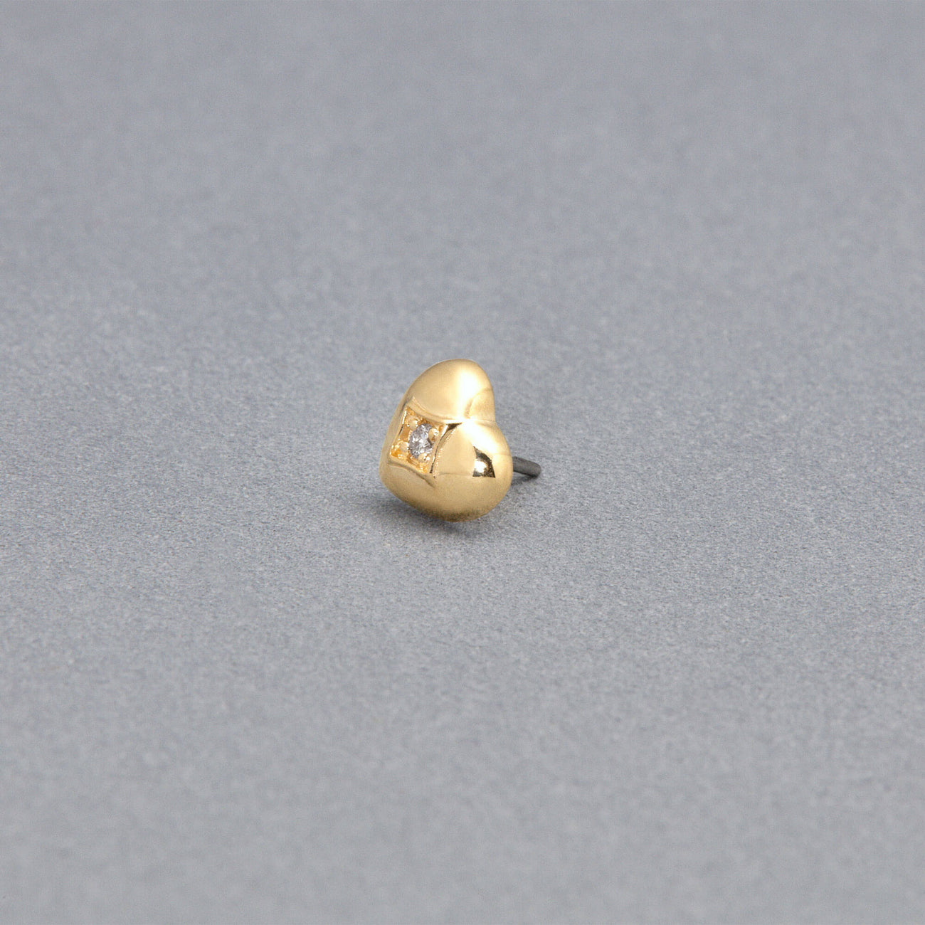 LAB-Created Diamond Puffed Heart Push Pin Flat Back – STONE AND STRAND