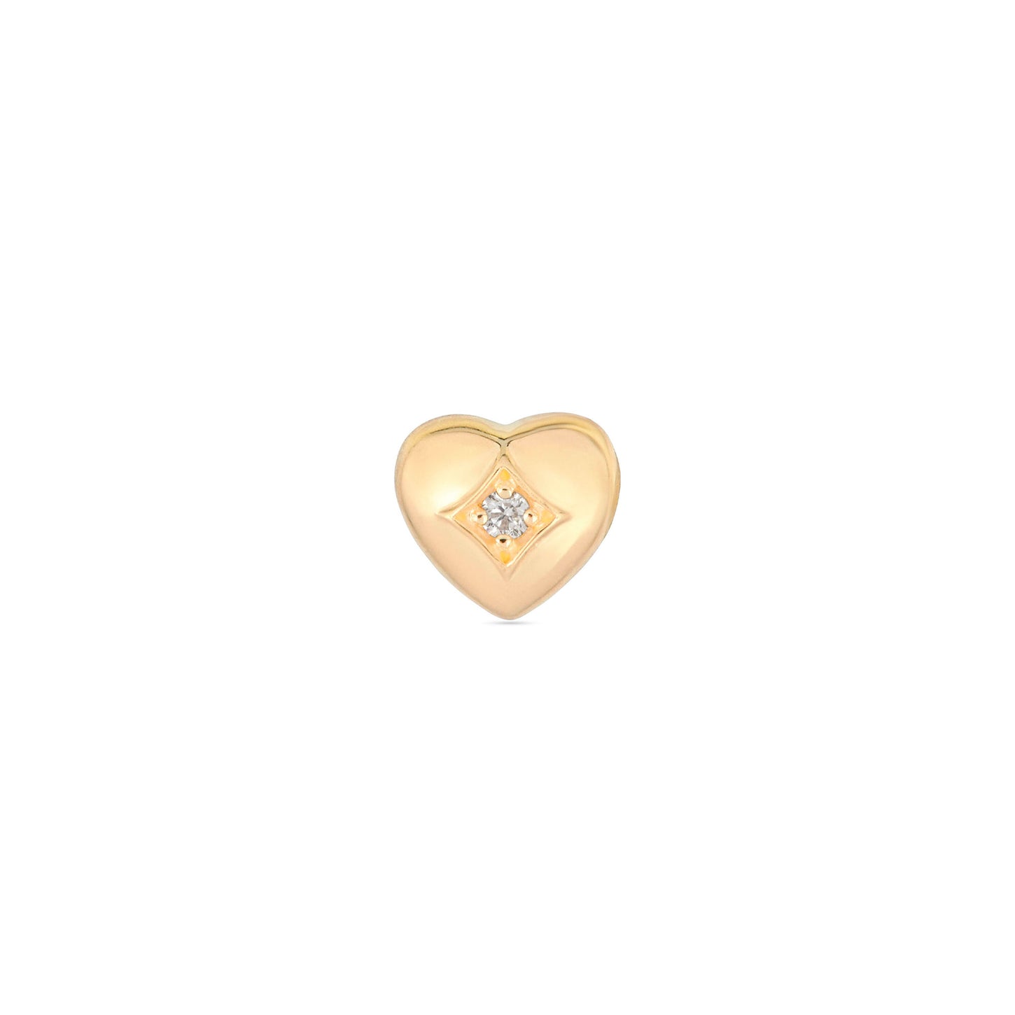 LAB-Created Diamond Puffed Heart Push Pin Flat Back – STONE AND STRAND