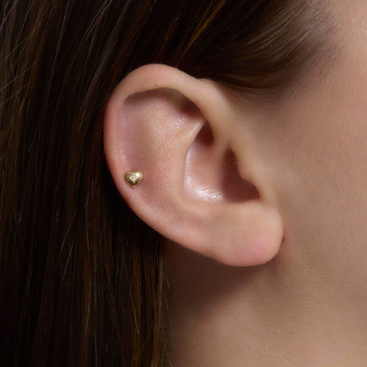 LAB-Created Diamond Puffed Heart Push Pin Flat Back – STONE AND STRAND