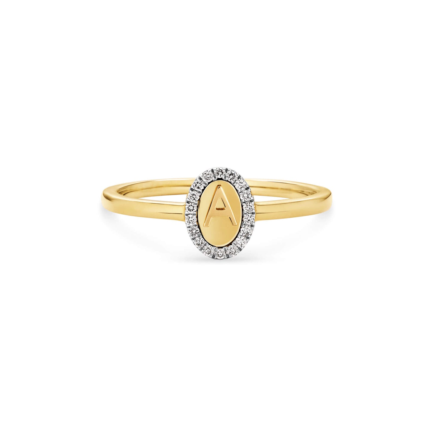 Marquee Diamond Initial Ring – STONE AND STRAND