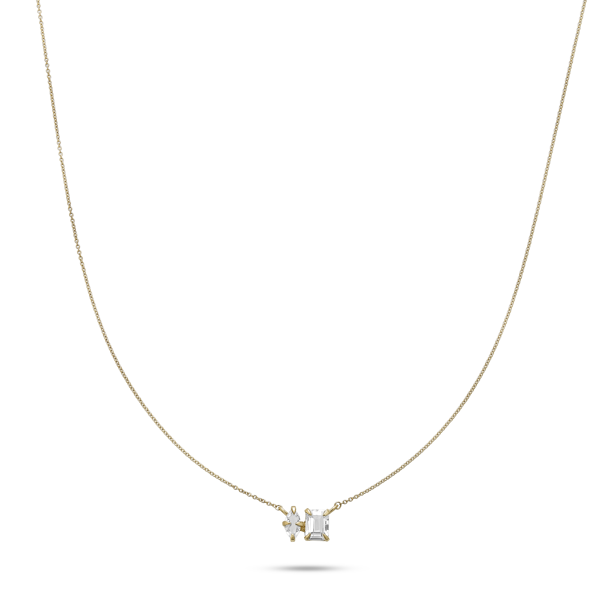 Marquise and Emerald Moi et Toi Necklace – STONE AND STRAND