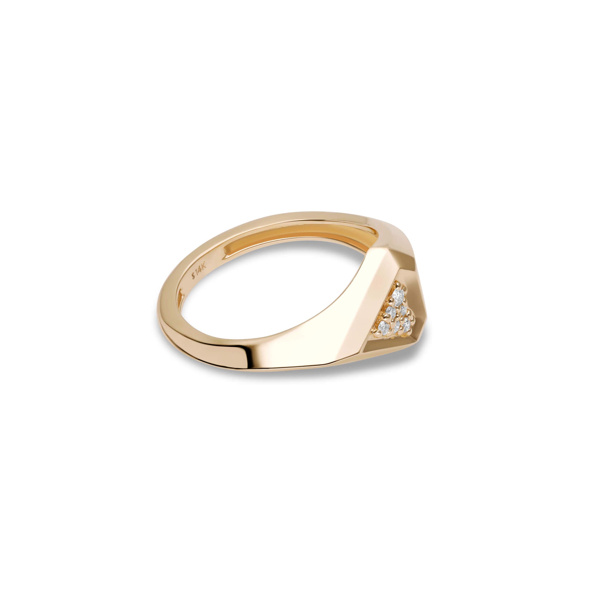 Pave Shield Signet Ring – STONE AND STRAND