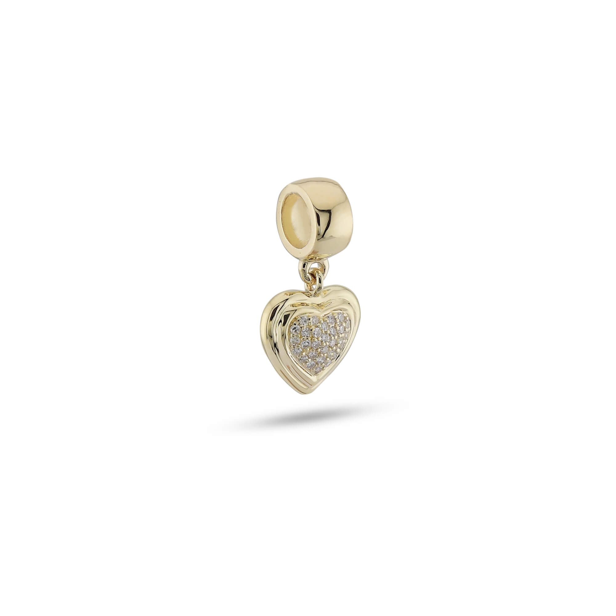 Puffed Pave Heart Charm – STONE AND STRAND