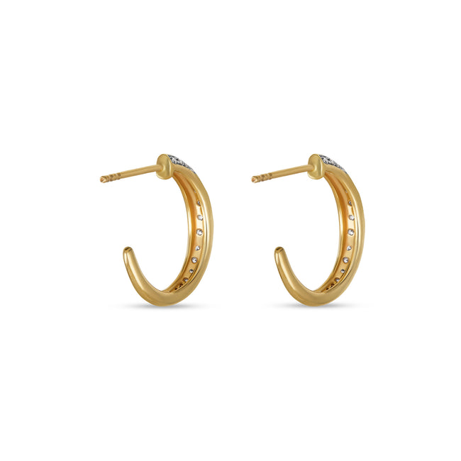 Twist Pave and Gold Hoops – STONE AND STRAND