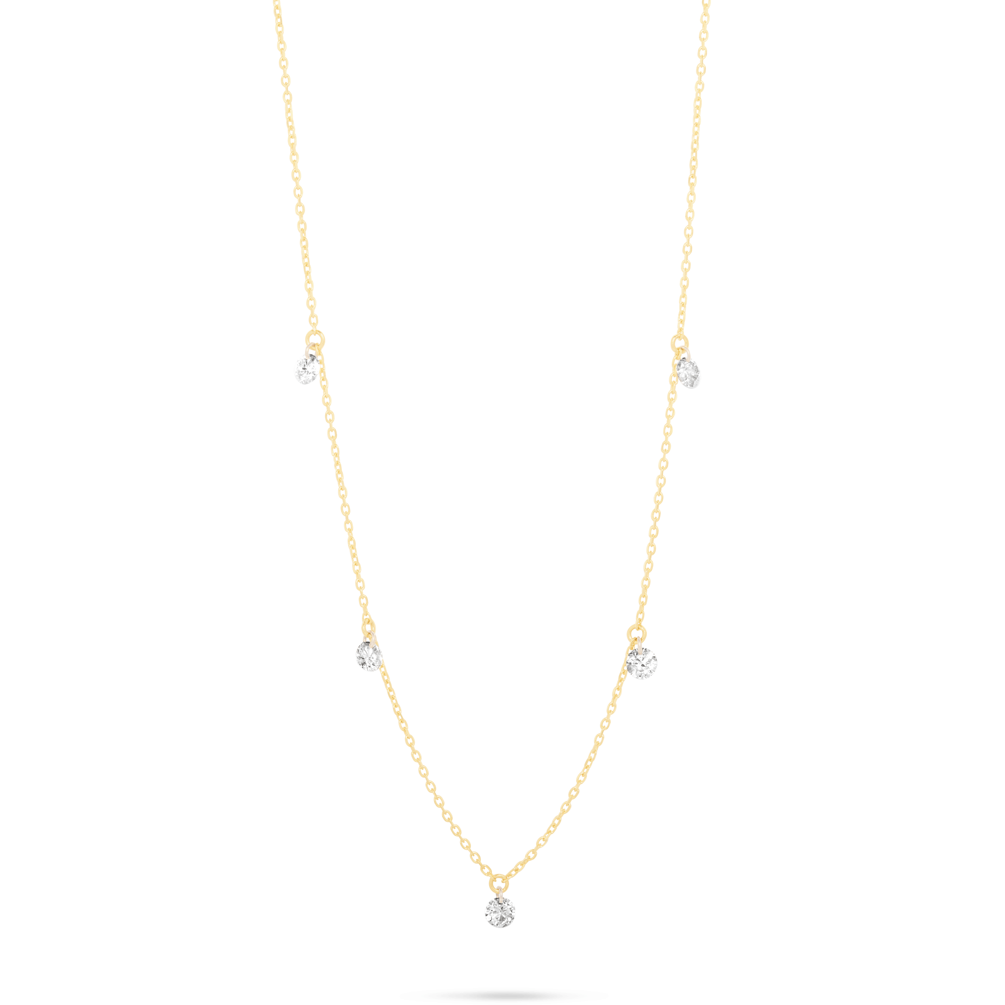 Tiny 5 Diamond Twinkle Necklace – STONE AND STRAND