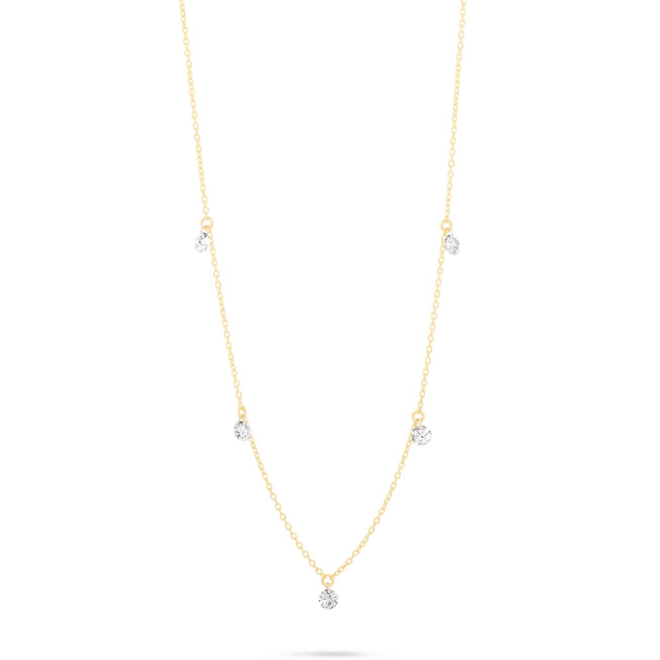 Tiny 5 Diamond Twinkle Necklace – STONE AND STRAND