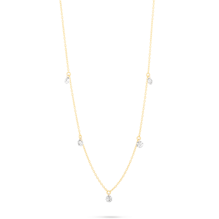 Tiny 5 Diamond Twinkle Necklace – STONE AND STRAND