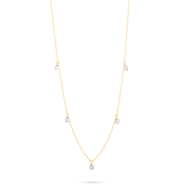 Tiny 5 Diamond Twinkle Necklace – STONE AND STRAND