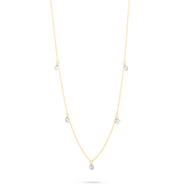 Tiny 5 Diamond Twinkle Necklace – STONE AND STRAND