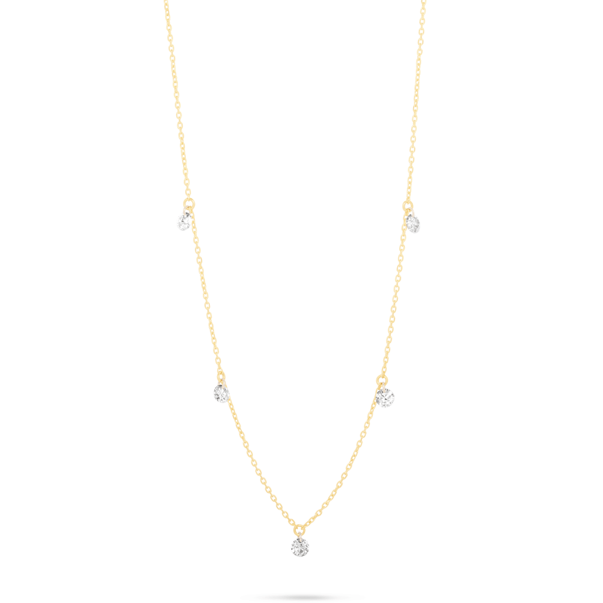 Tiny 5 Diamond Twinkle Necklace – STONE AND STRAND