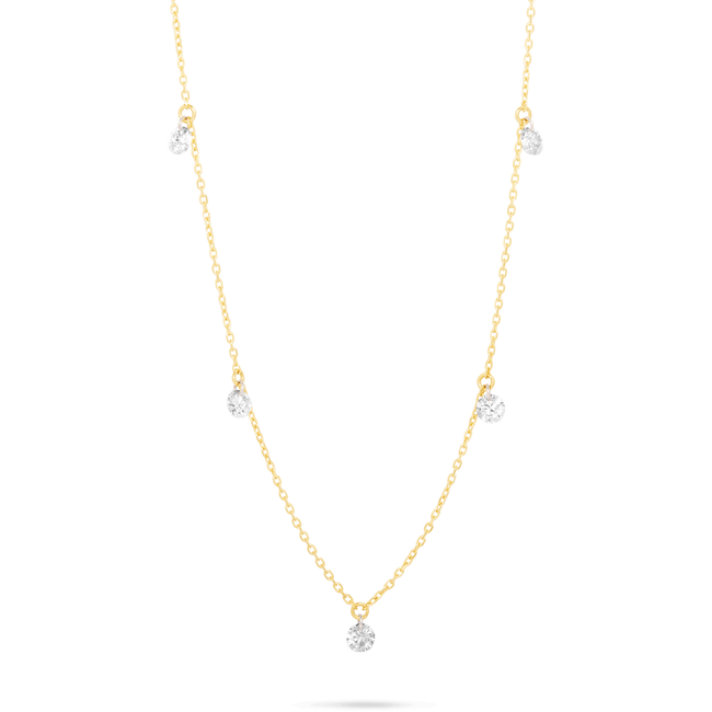 Tiny 5 Diamond Twinkle Necklace – STONE AND STRAND