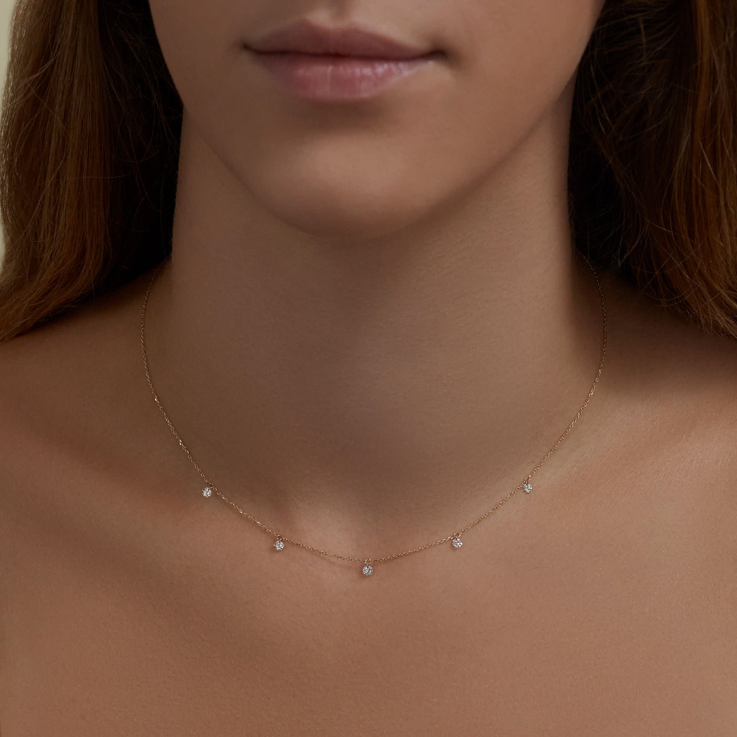 Tiny 5 Diamond Twinkle Necklace – STONE AND STRAND