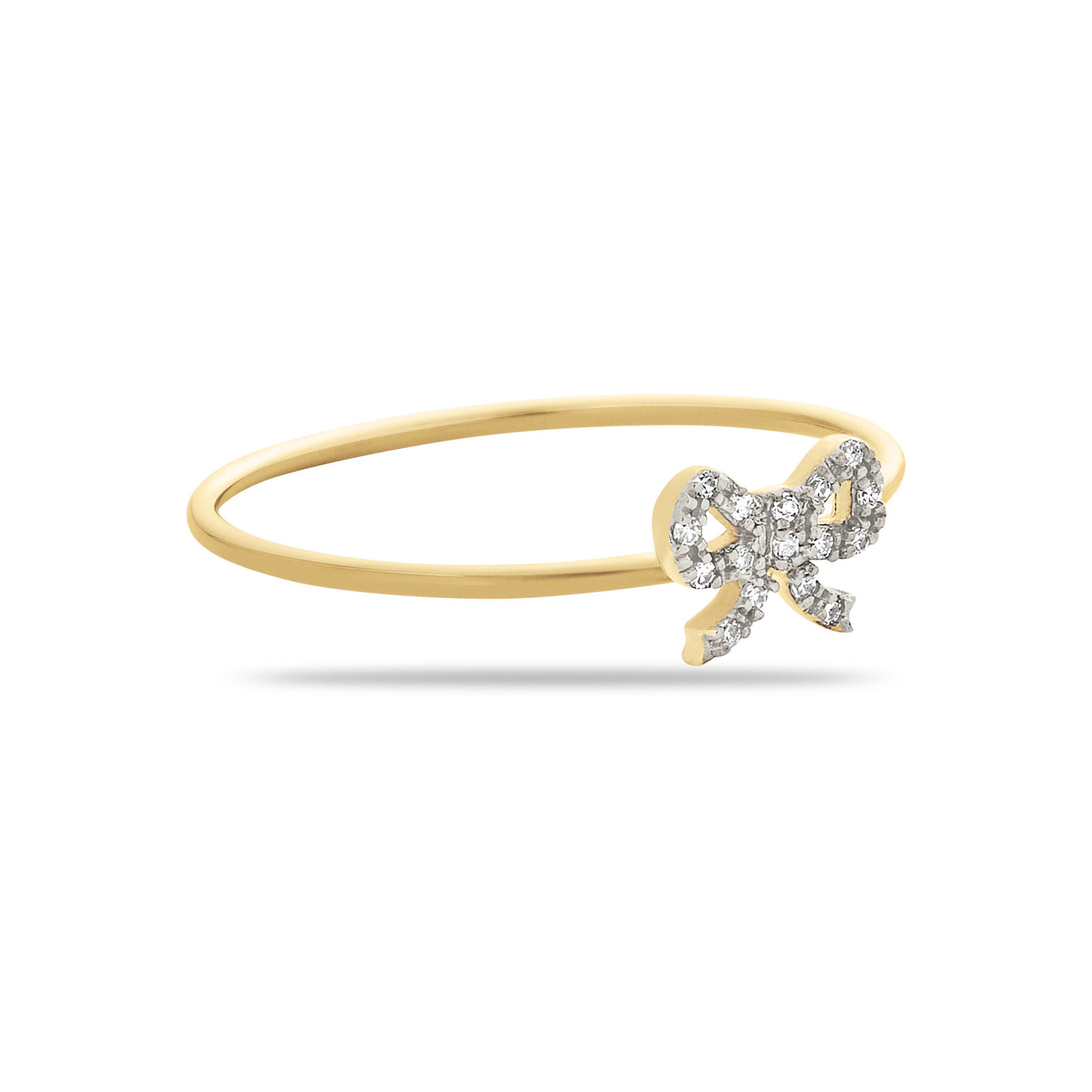Tiny Diamond Bow Ring – STONE AND STRAND