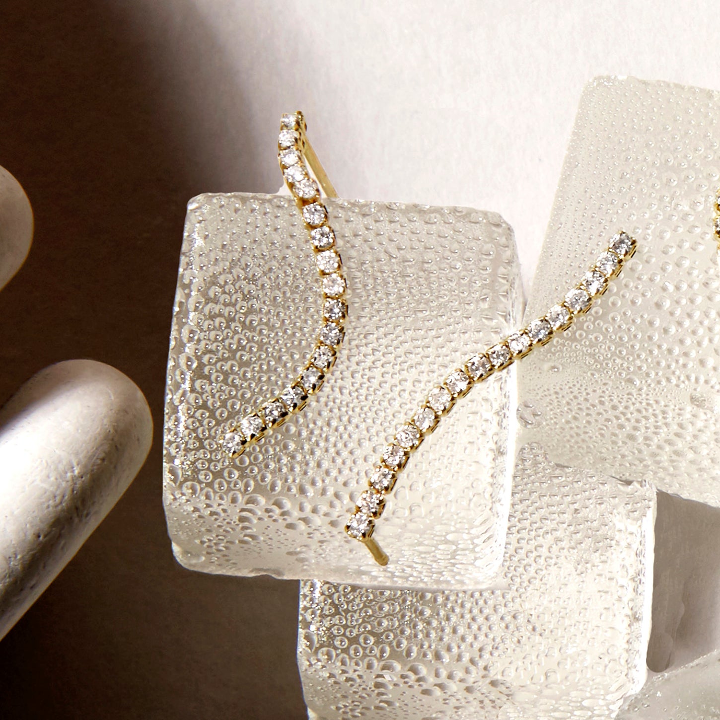 Diamond Line Earrings – STONE AND STRAND