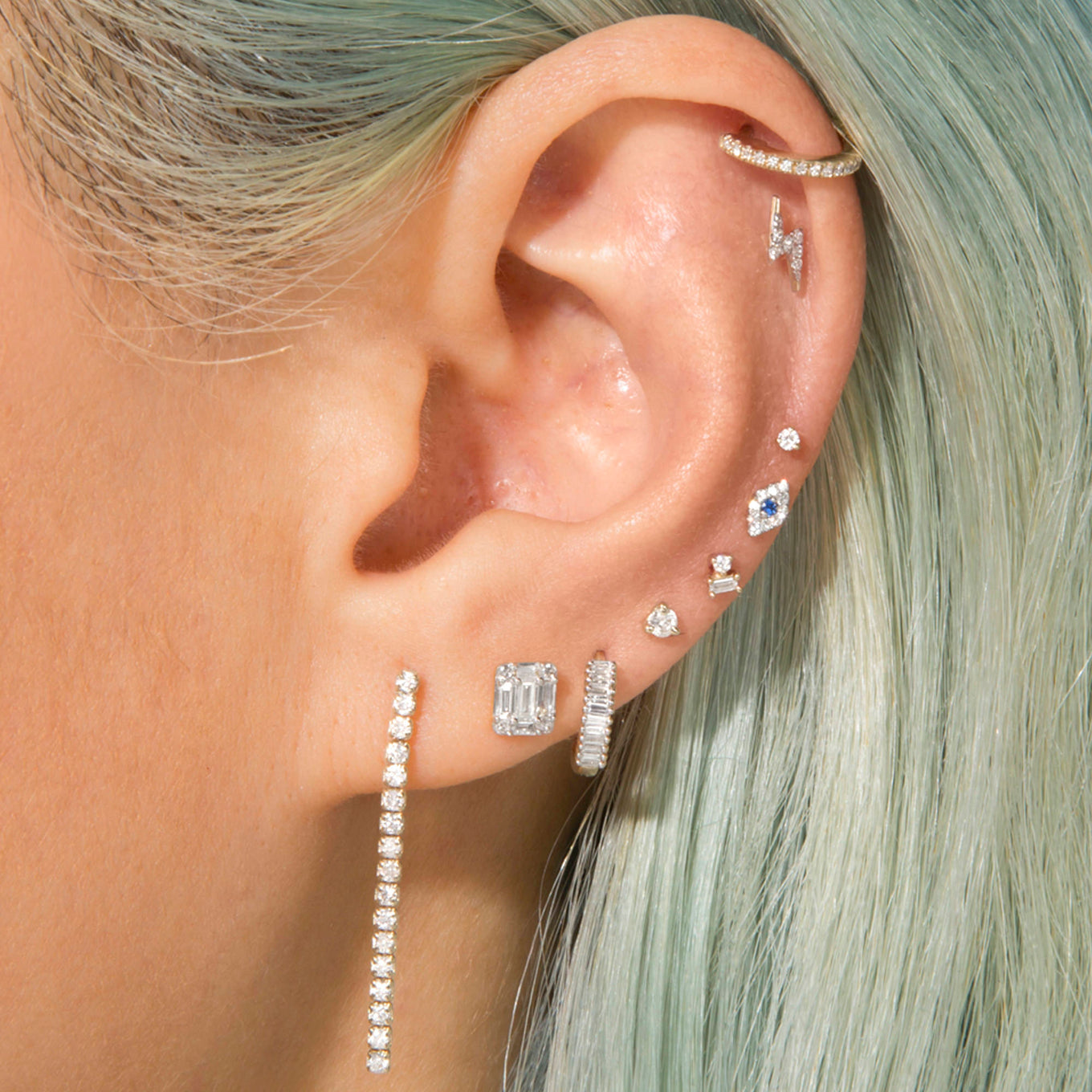 Diamond Line Earrings – STONE AND STRAND