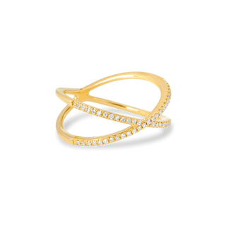 Diamond Pave X Ring – STONE AND STRAND