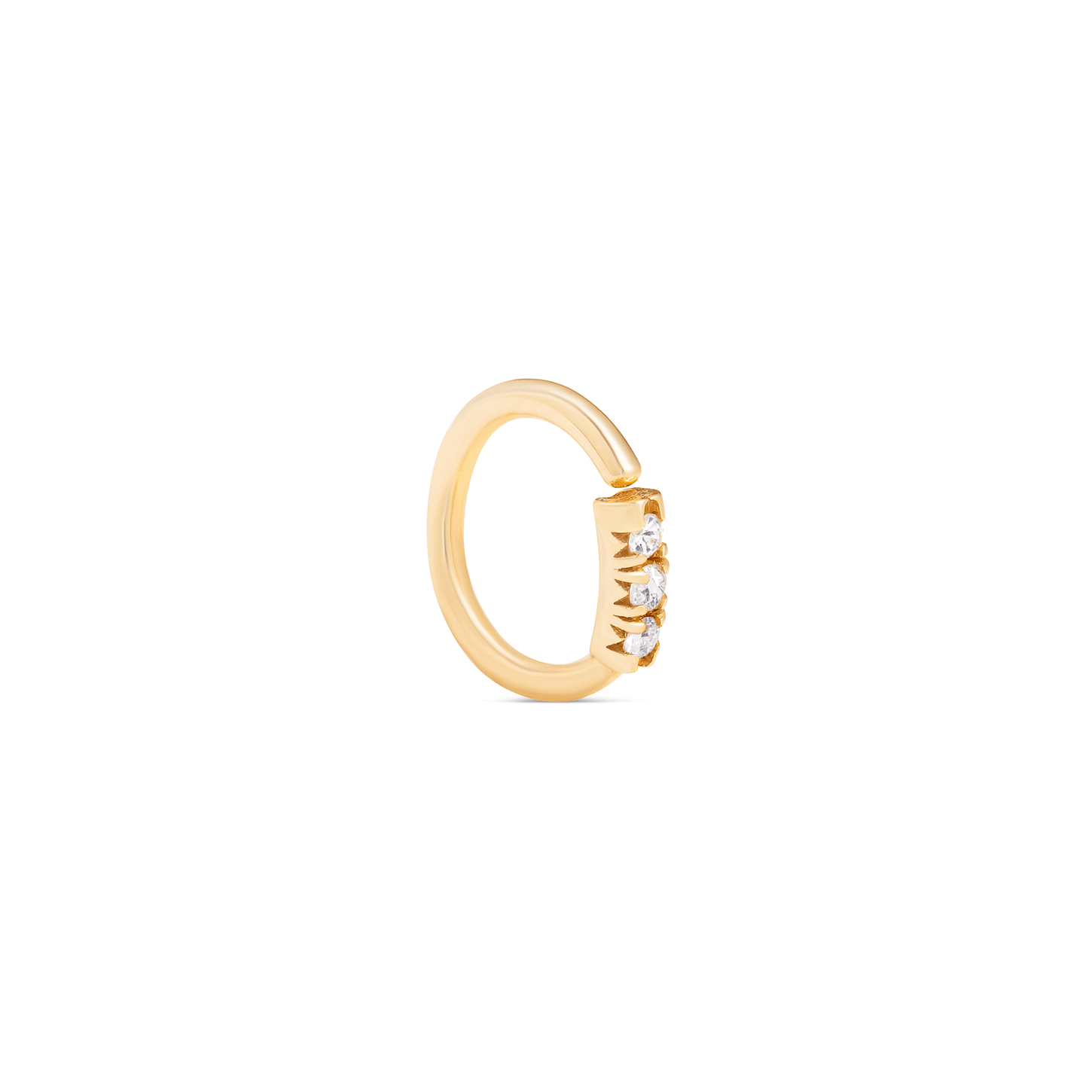 Fixed Triple Diamond Hoop Earring – STONE AND STRAND