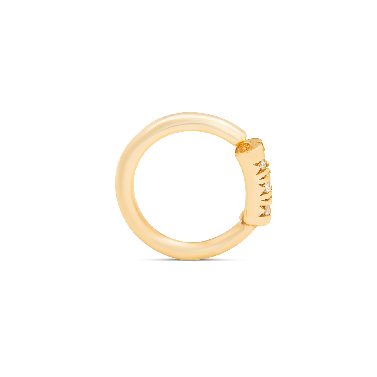 Fixed Triple Diamond Hoop Earring – STONE AND STRAND