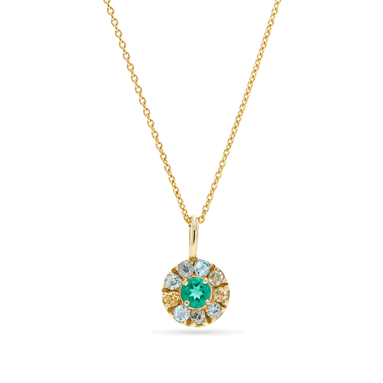 Medium Floating Emerald Pendant Necklace – STONE AND STRAND