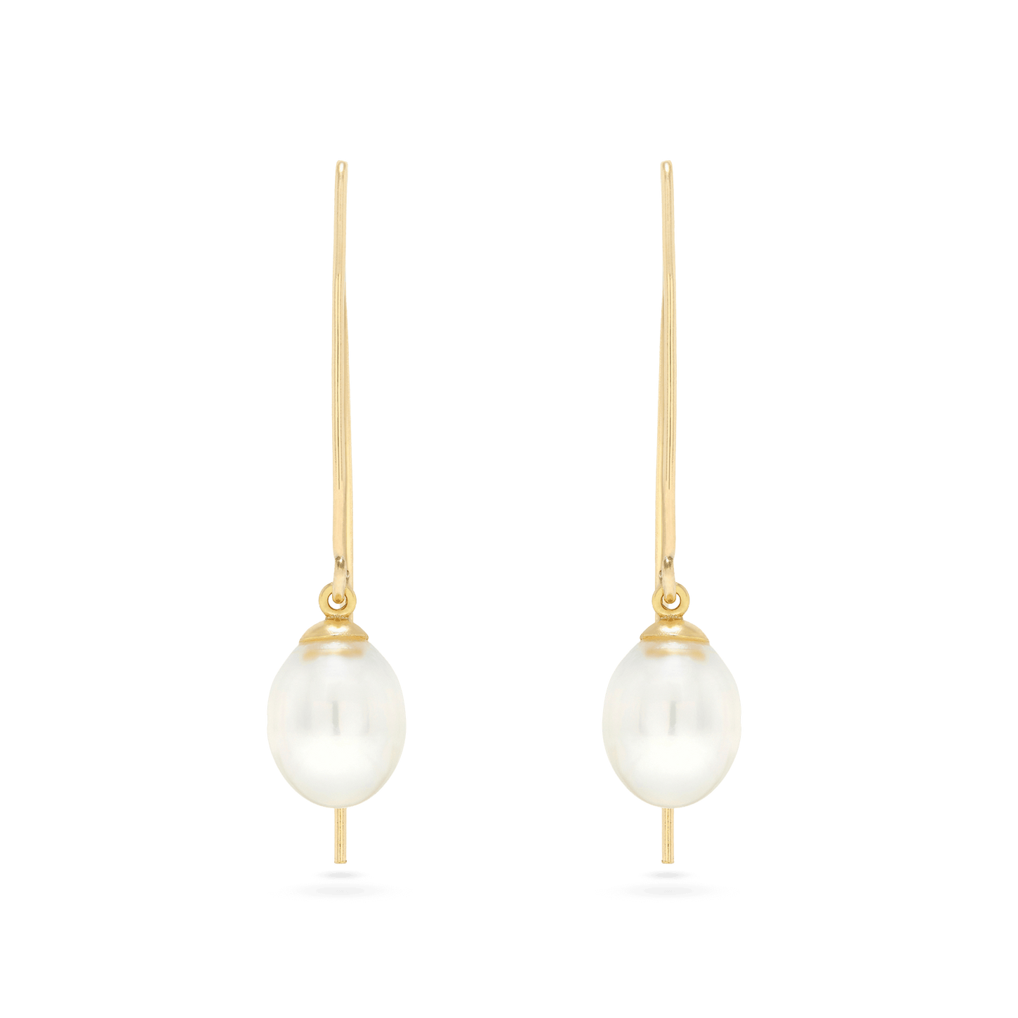 Gold Filled Elliptical Pearl Hook Earrings – STONE AND STRAND