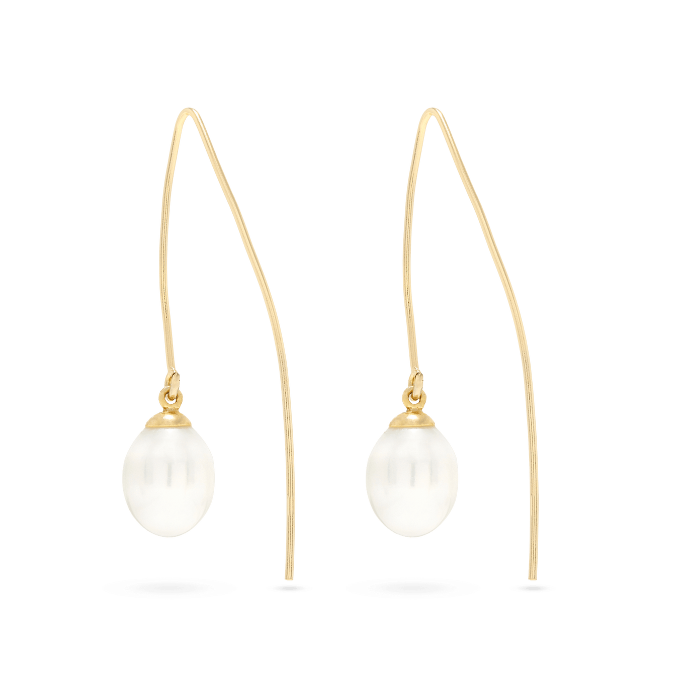 Gold Filled Elliptical Pearl Hook Earrings – STONE AND STRAND