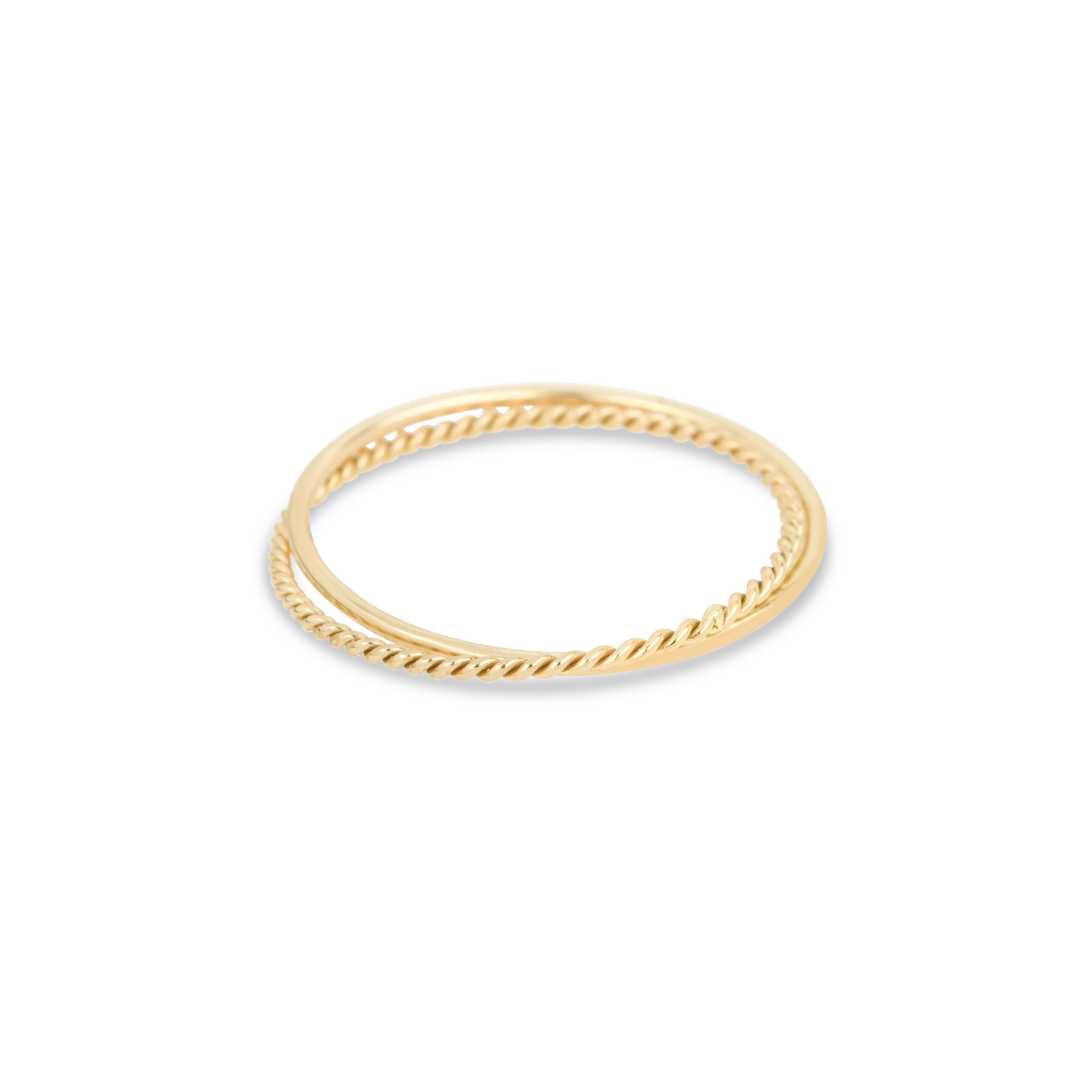 Fine Gold Twist and Round Interlocking Band – STONE AND STRAND