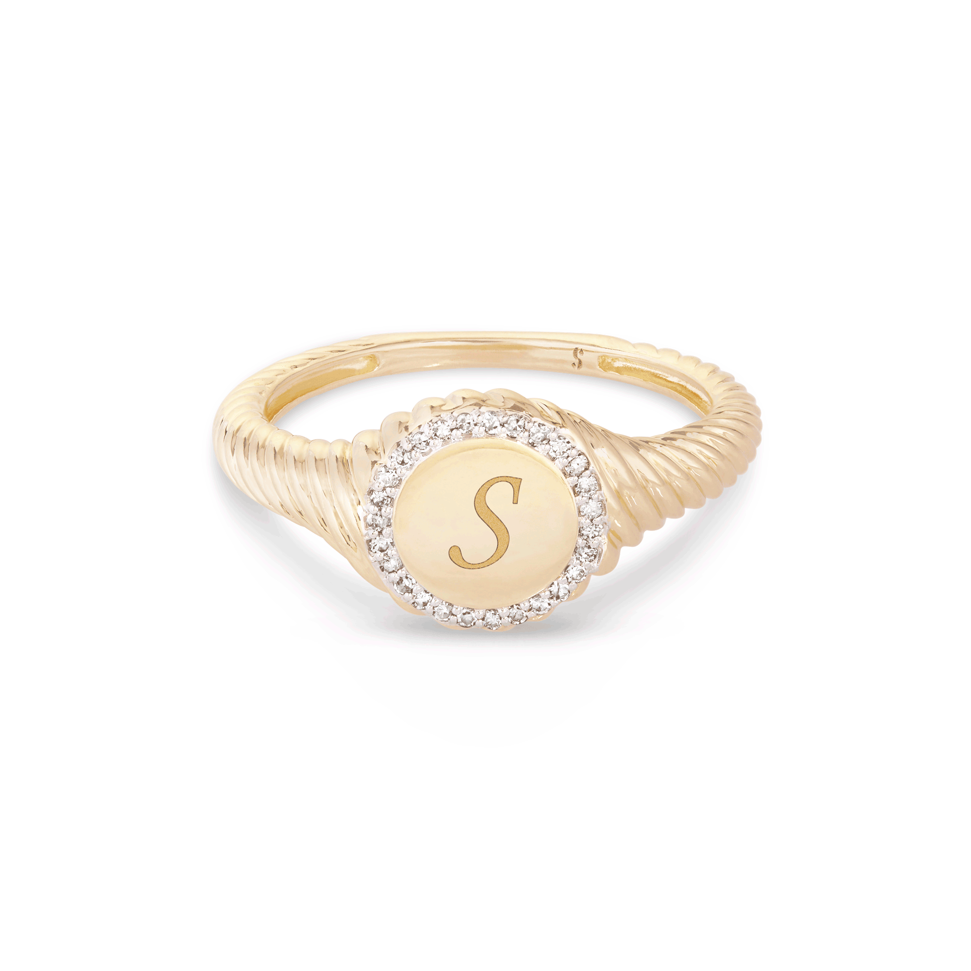 S Letter In Gold Rings