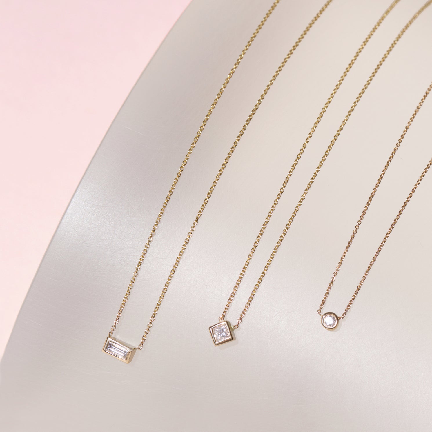 Small Round Diamond Necklace – STONE AND STRAND