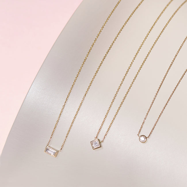 Small Round Diamond Necklace – STONE AND STRAND