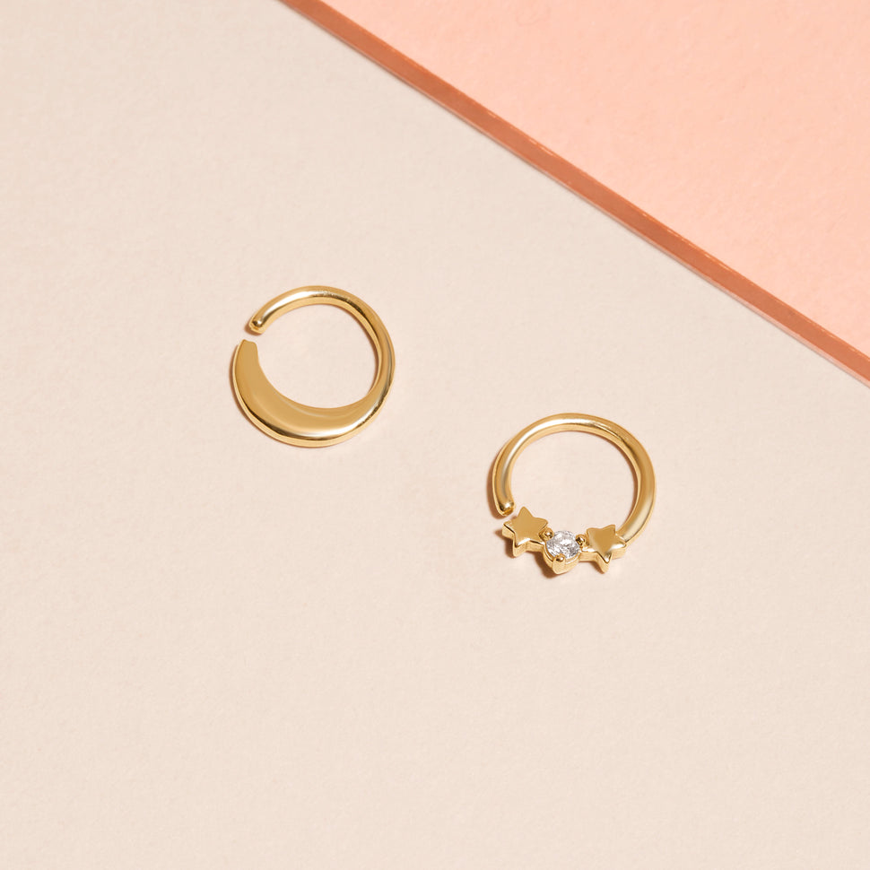 Star Light Fixed Hoop Earring – STONE AND STRAND