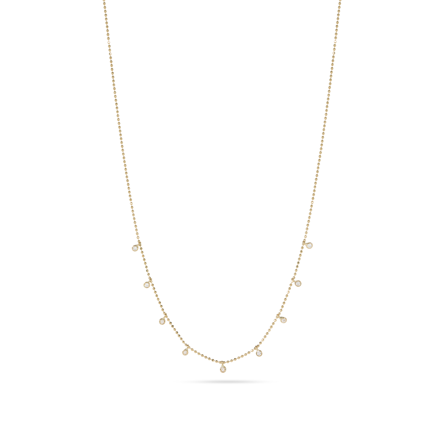Teeny Dangling Diamond Bead Chain Necklace – STONE AND STRAND